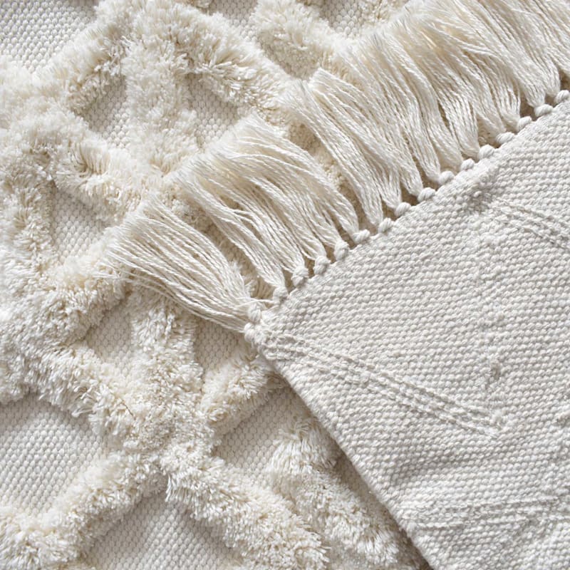 Ivory Diamond Design Tufted High-Low Accent Rug | At Home