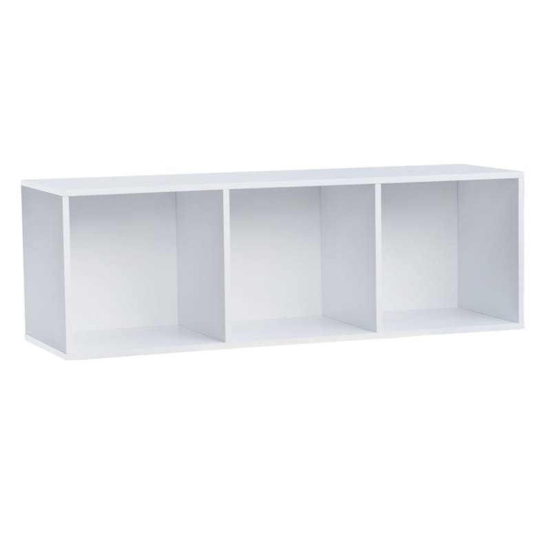 3 Section Cube Wooden Storage Organizer White