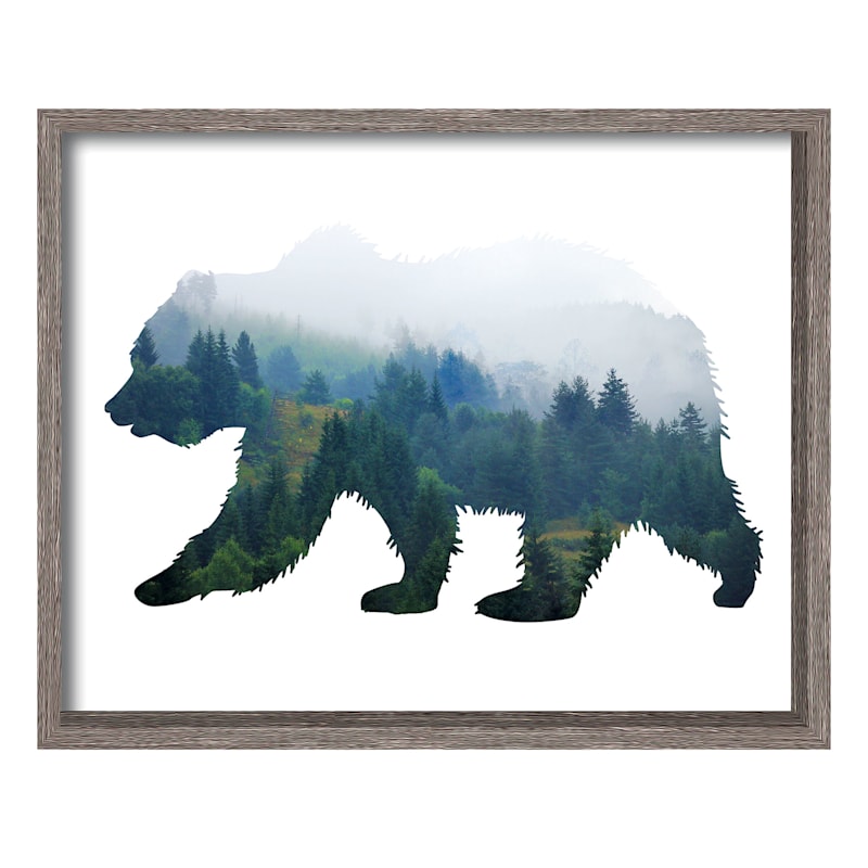 Ty Pennington Glass Framed Bear Print Wall Art, 21x17