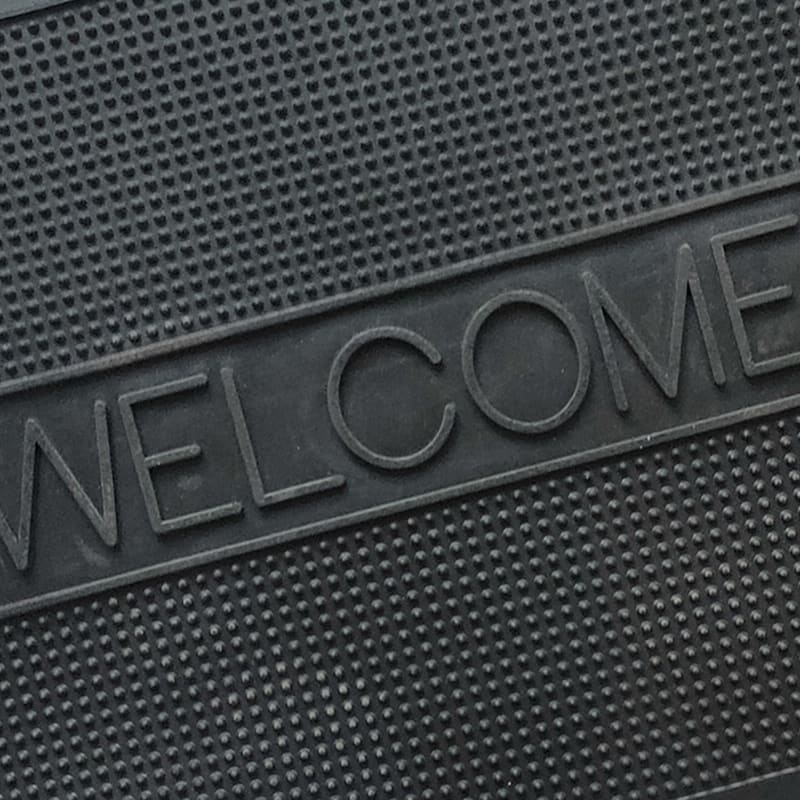 Black Welcome Rubber Pin Mat, 18x30 | At Home