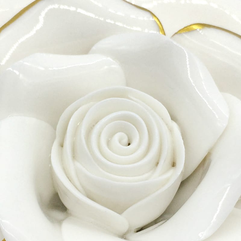 Providence White Porcelain Flower, 4x2