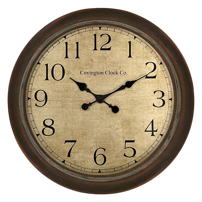Brown Round Wall Clock, 30"