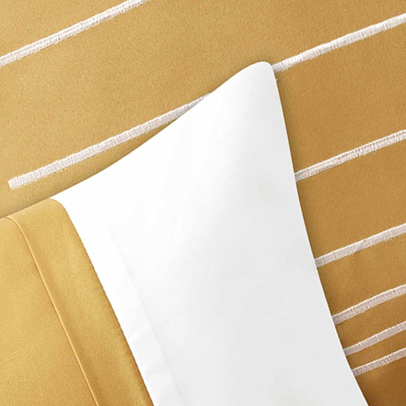 8-Piece Casey Gold Essential Comforter Set, Queen