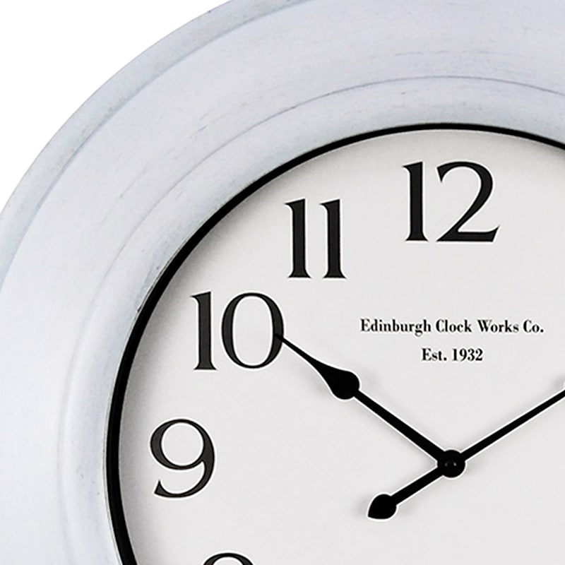 White Round Wall Clock, 26"