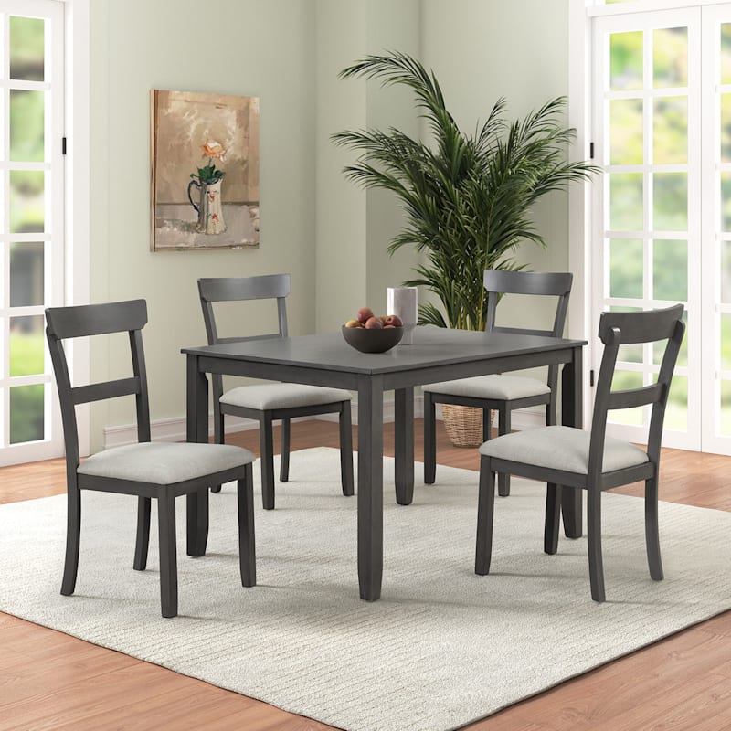 Anderson 5-Piece Wooden Dining Set, Grey