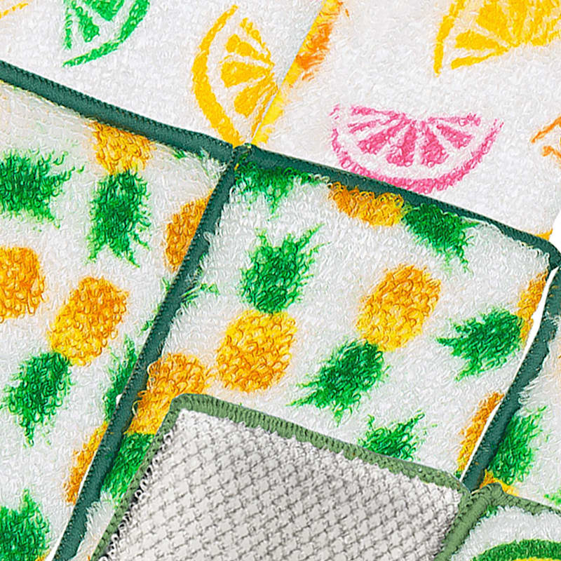 Set of 9 Bamboo Heavy Duty Smart Sponge, Fruit Print