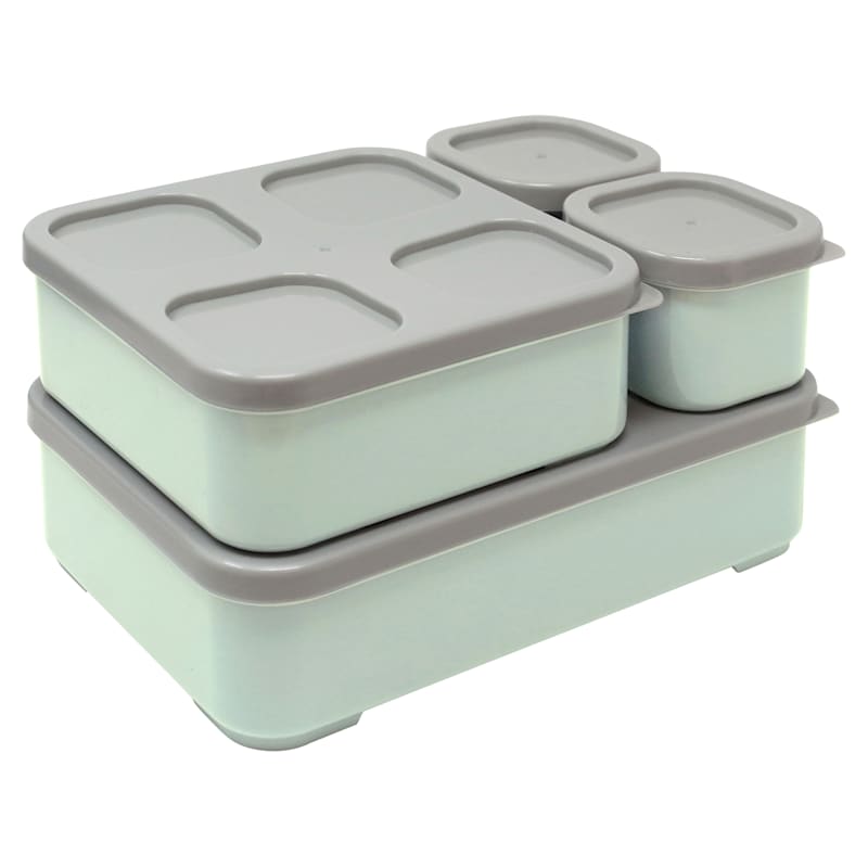 4-Piece Lunch & Snack Box Set, Green