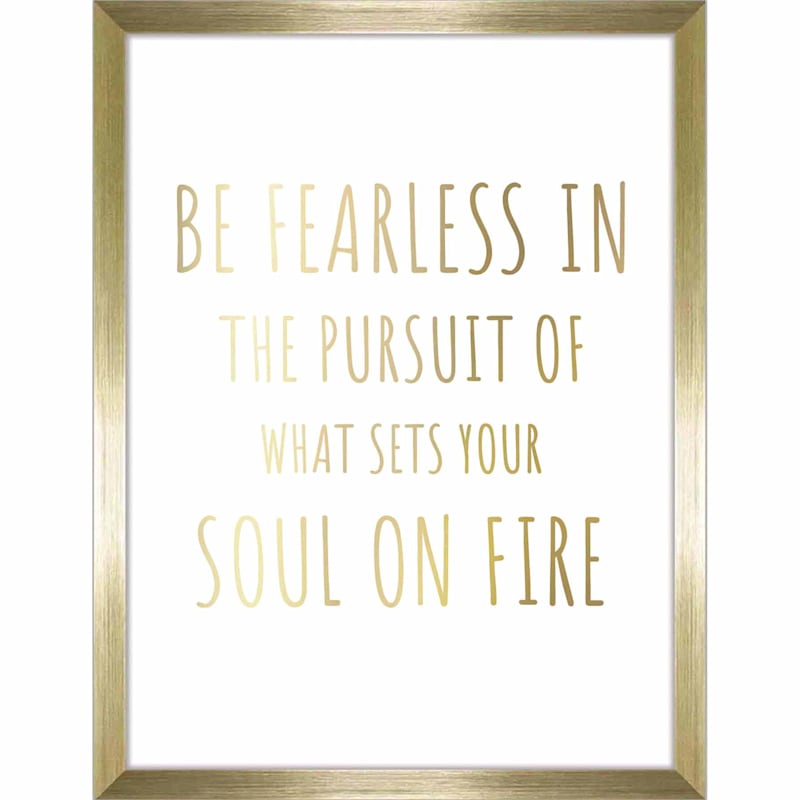 Glass Framed Be Fearless Wall Sign, 12x16