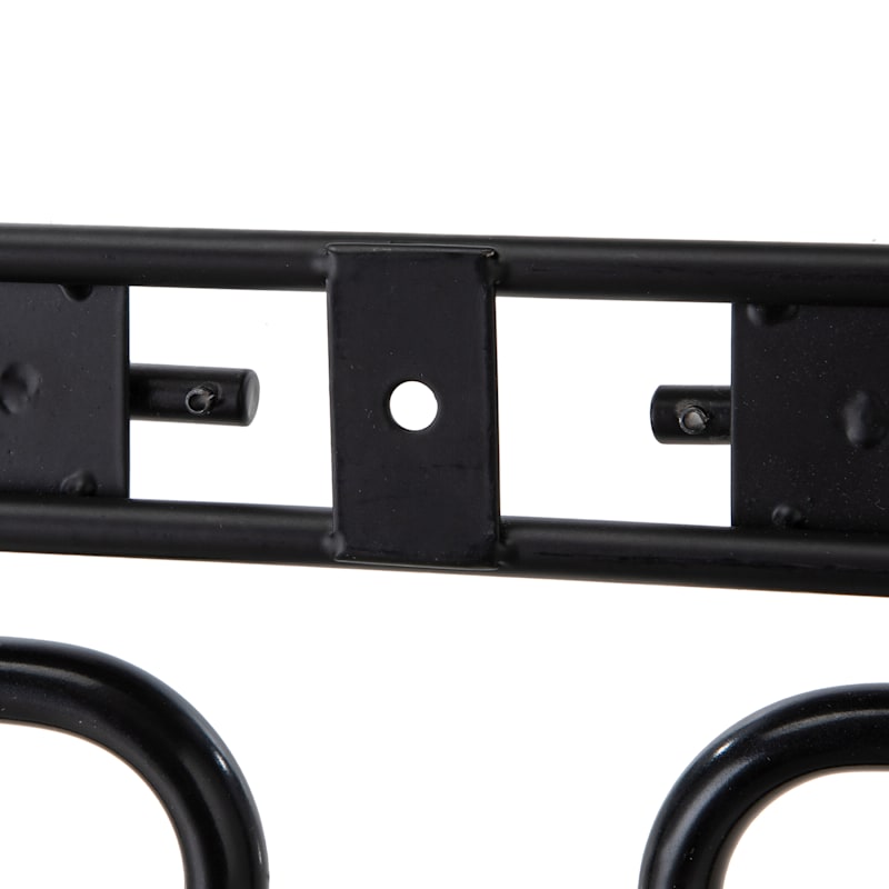 6-Piece Black Metal Hook System