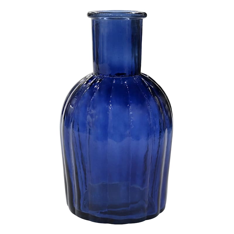 Providence Blue Glass Vase, 11"
