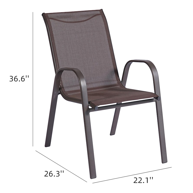 Stackable Brown Sling Patio Chair | At Home