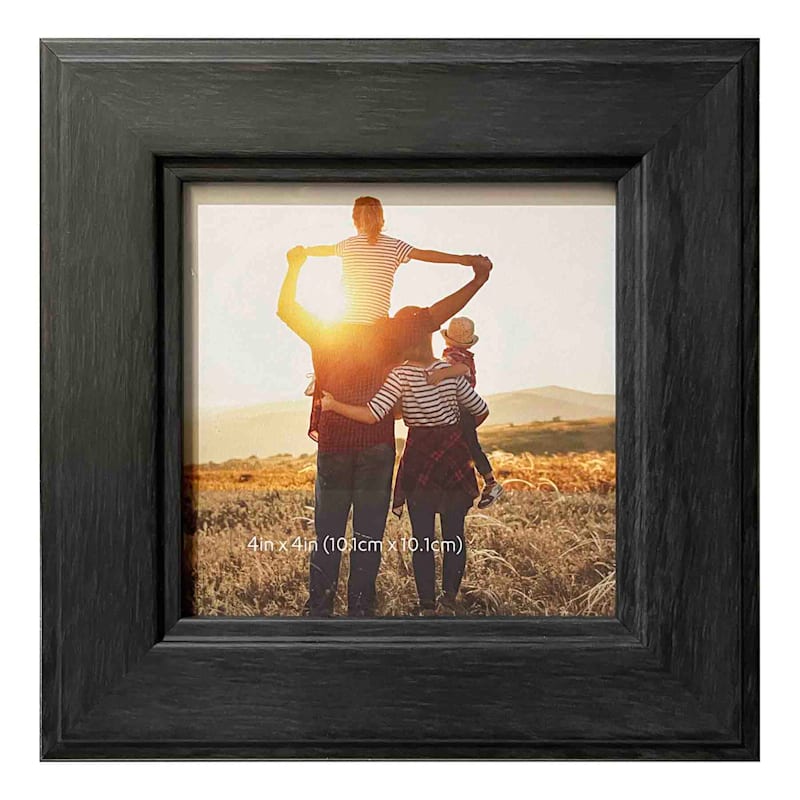 Barnwood Black Tabletop Picture Frame, 4"