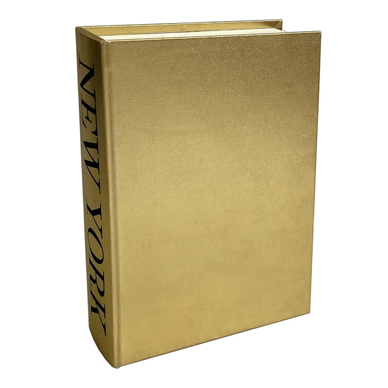 Gold New York Book Box, 12"