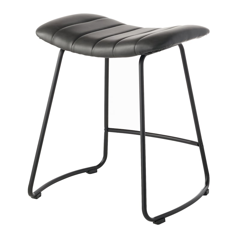 Crosby St. Jude Black Backless Counter Stool 24in | Backless Counter ...
