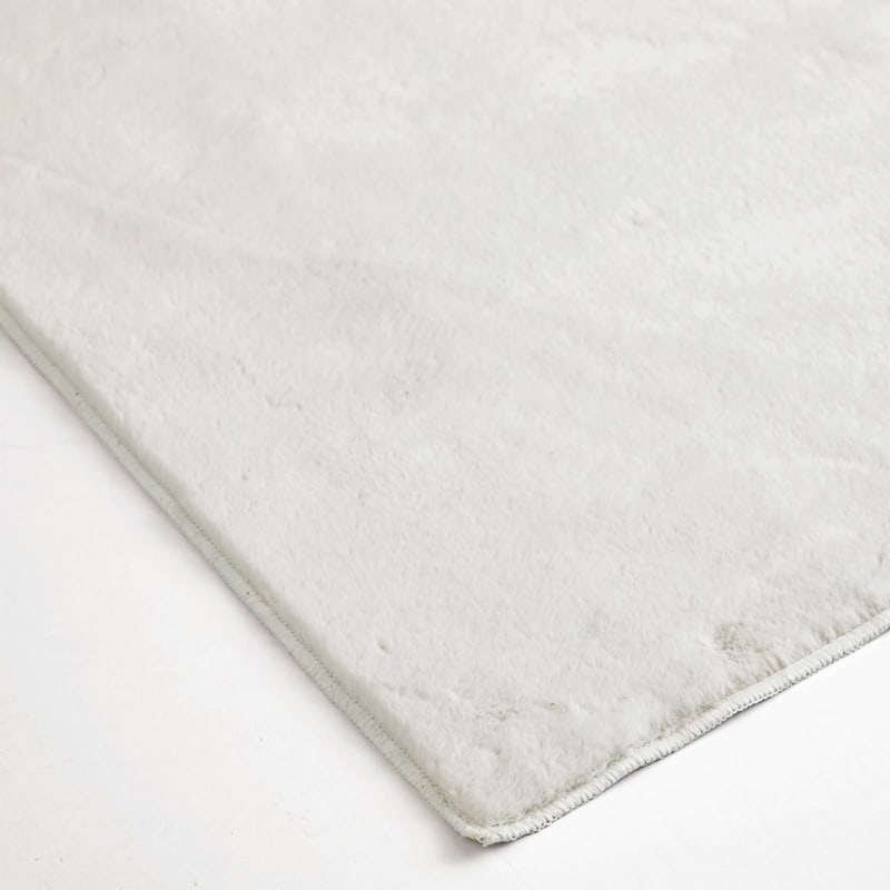 Bliss Silver Faux Rabbit Fur Washable Accent Rug | At Home
