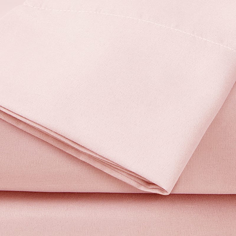 3-Piece Solid Pink Sheet Set, Twin XL