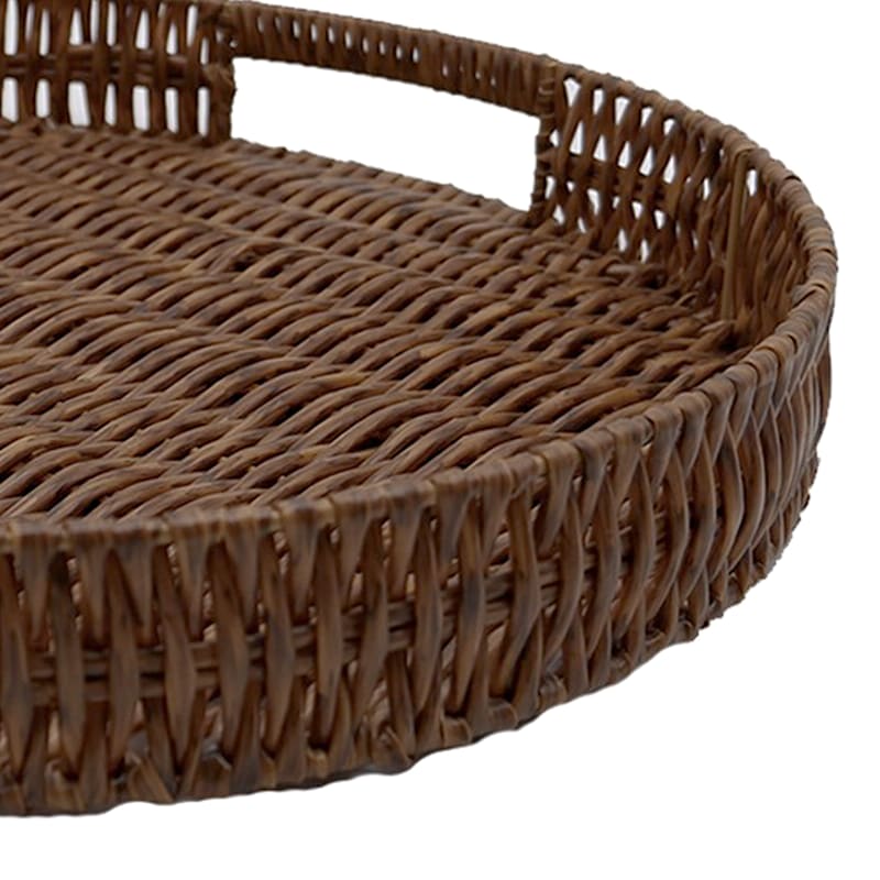 Providence Brown Wicker Tray, 15"