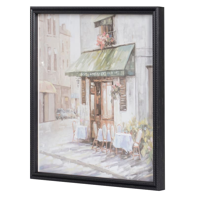 Glass Framed City Storefront Print Wall Art, 20"