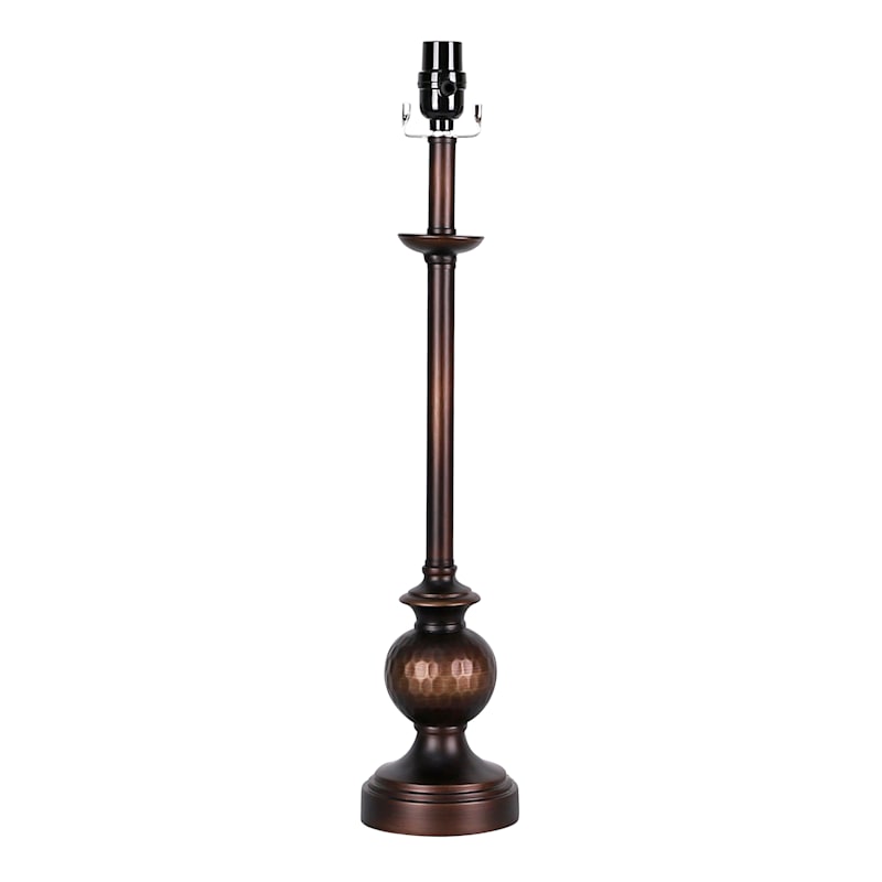 Bronze & Wood Large Table Lamp Base, 24"