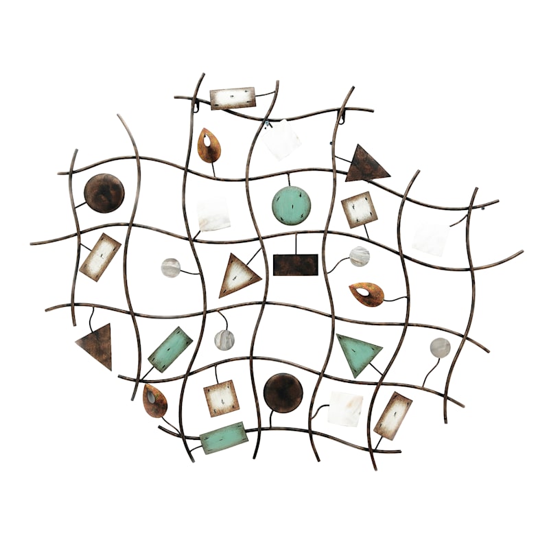 Metal Shell Grid Wall Art, 38x30