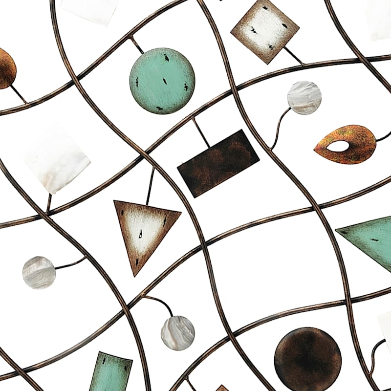 Metal Shell Grid Wall Art, 38x30
