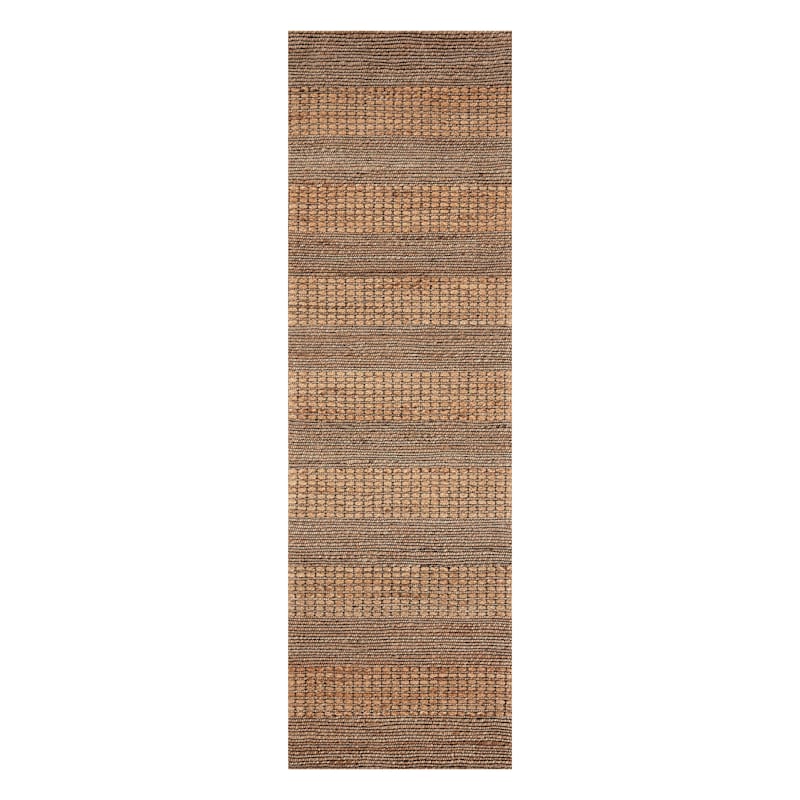 Found & Fable Aaron Brown & Natural Striped Jute Runner 2x7 | At Home