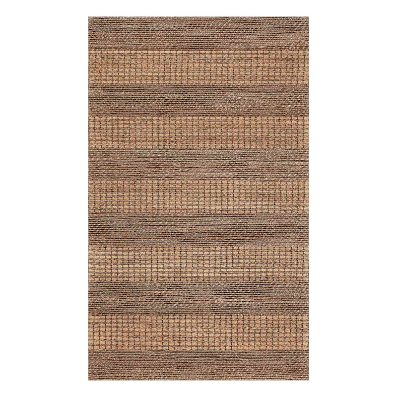 Found & Fable Aaron Brown & Natural Striped Jute Accent Rug 3x5 | Home ...