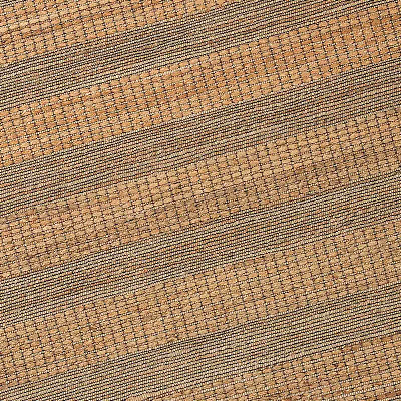 (B870) Found & Fable Aaron Brown & Natural Striped Jute Area Rug, 8x10