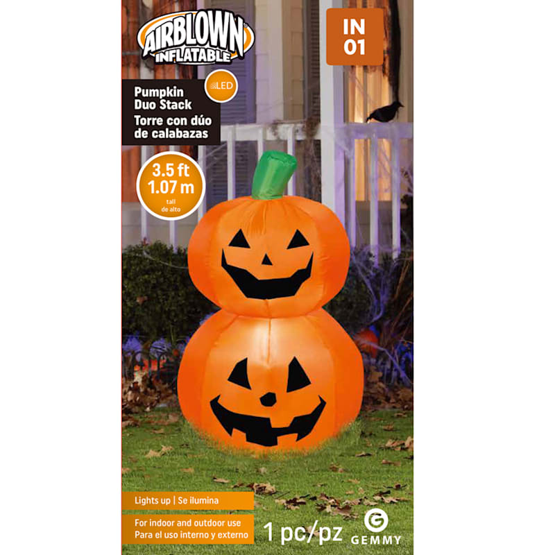 Inflatable Pumpkin Duo Stack 3.5' | At Home