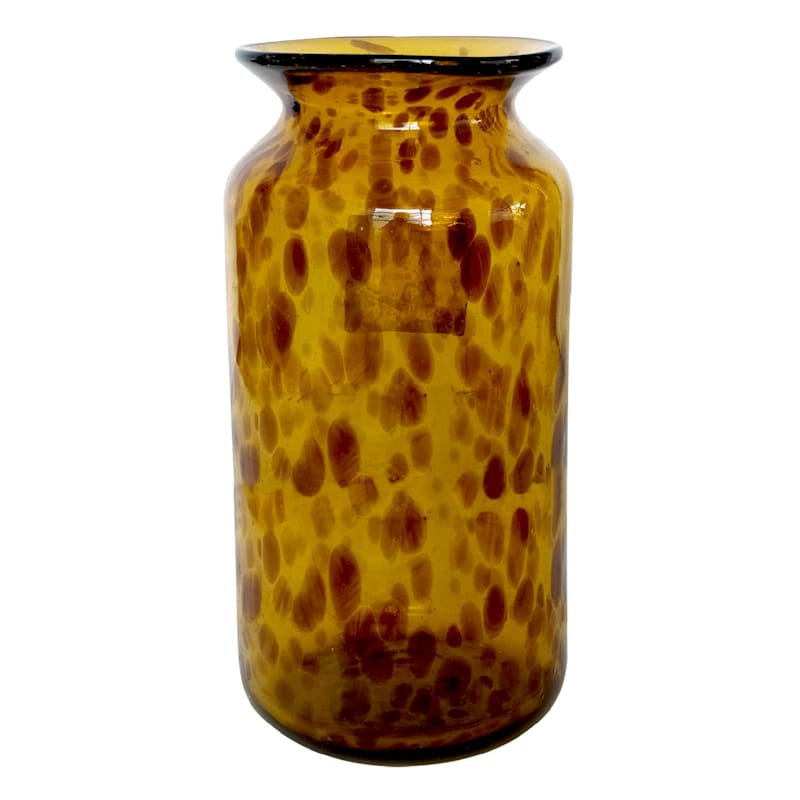 Providence Tortoise Shell Glass Urn Vase, 11"