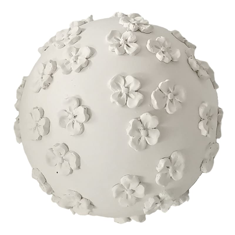 Providence White Textured Flower Orb, 4