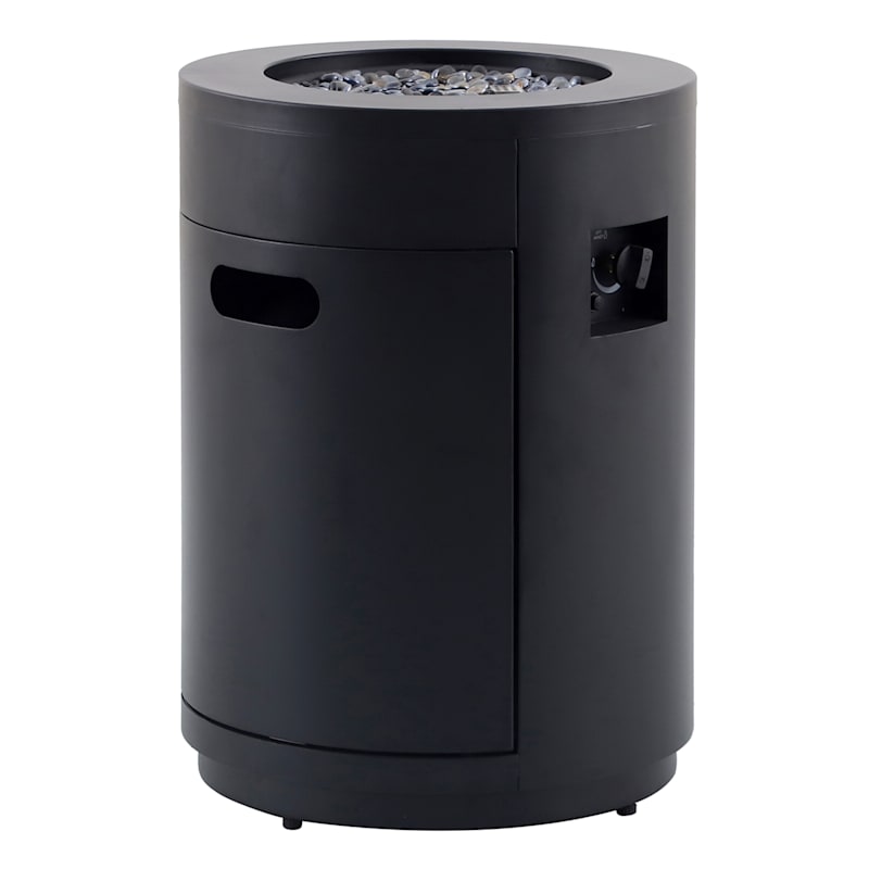 Crosby St. Steel Round Outdoor Firepit Table, Black | At Home