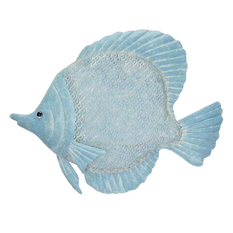 Blue Metal Fish Outdoor Wall Decor, 24"