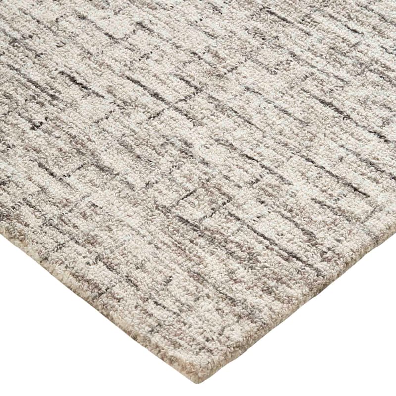 (A517) Crosby St. Tahoe Neutral Grey Textured Abstract Runner, 2x8