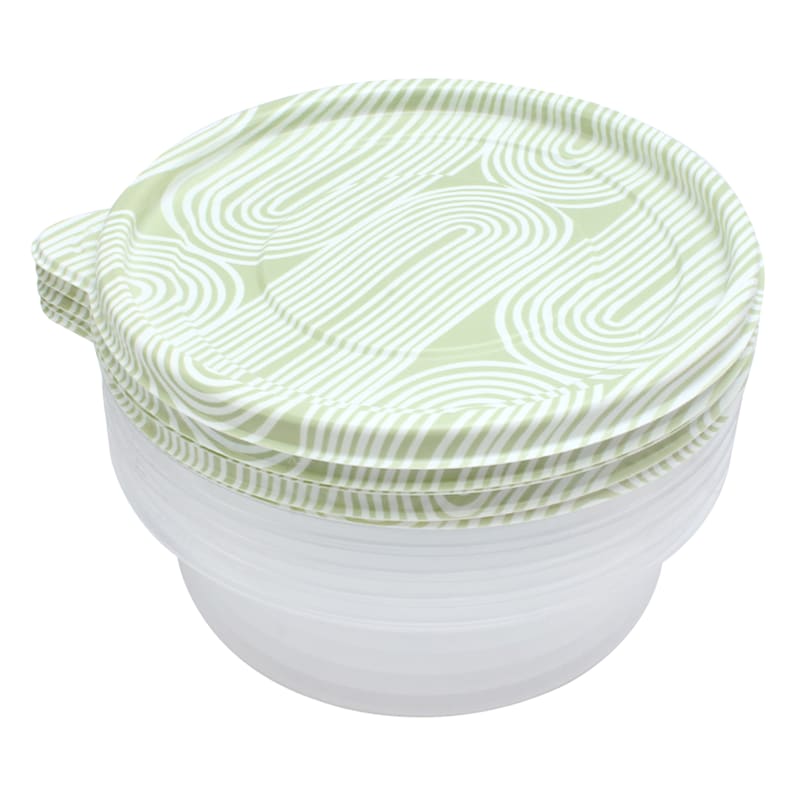 10-Piece Round Green Swirled Food Storage Containers