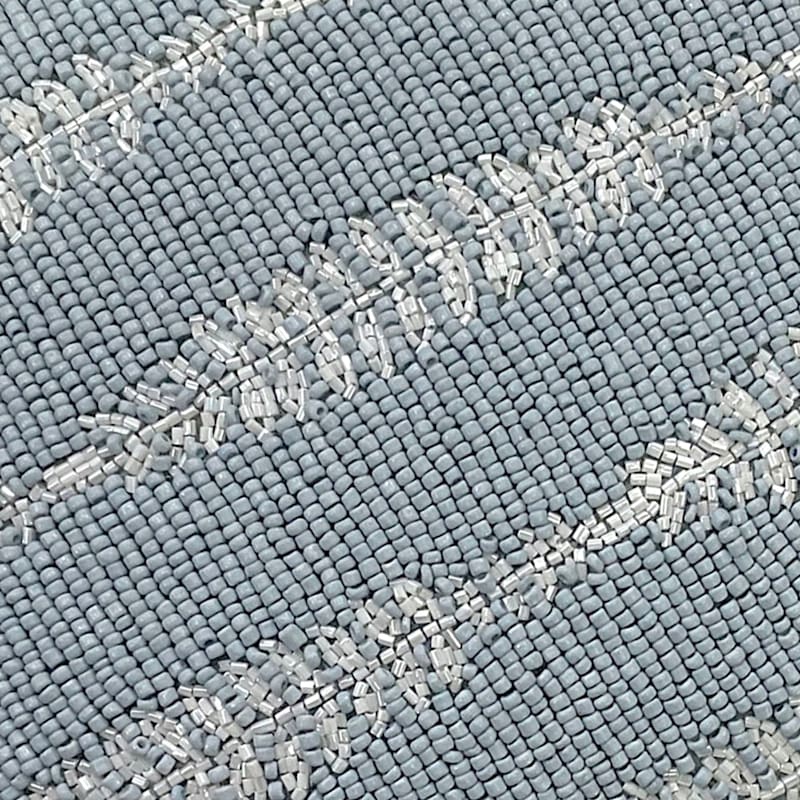 Providence Blue Fern Leaf Beaded Pattern Throw Pillow, 12"