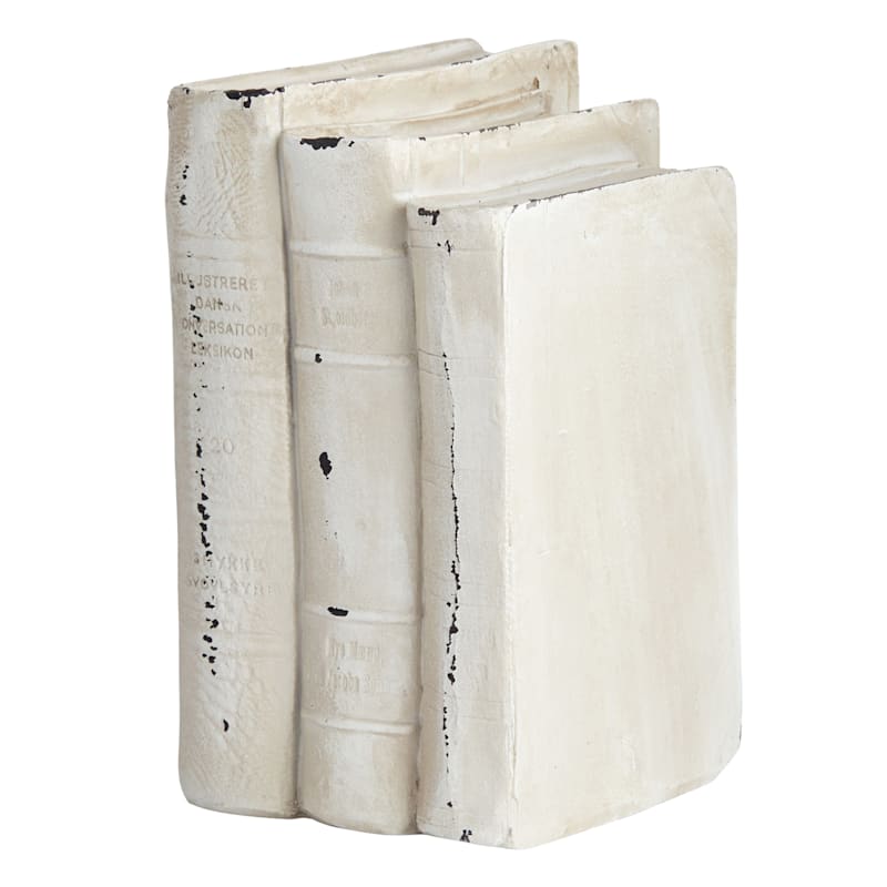 White Stacked Books, 8"
