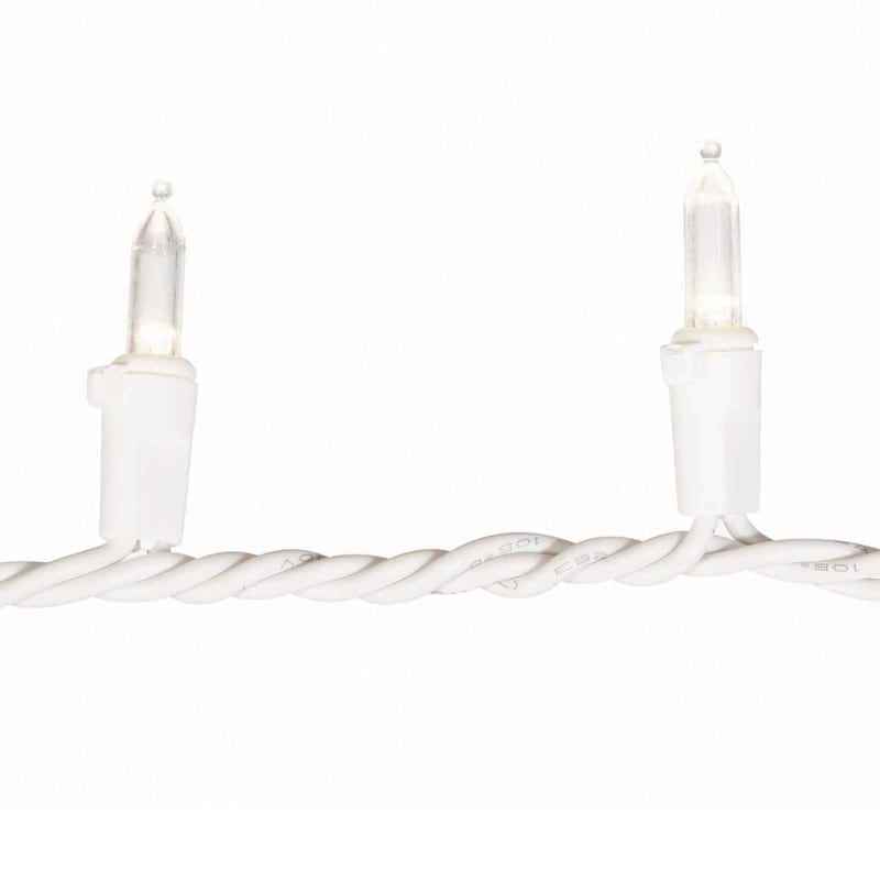 Warm White LED String Lights – White Wire