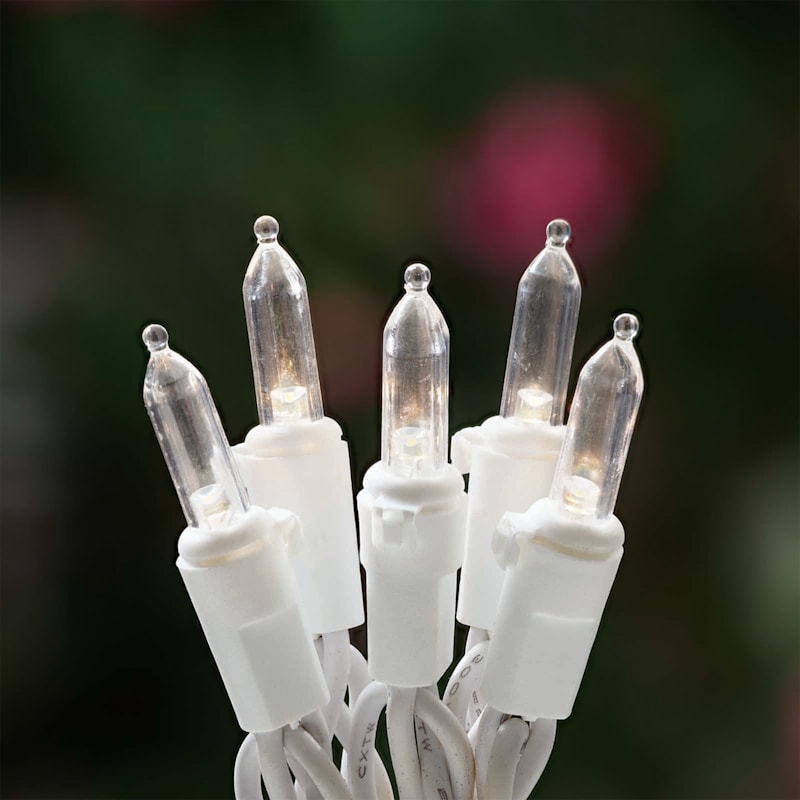 Warm White LED String Lights – White Wire