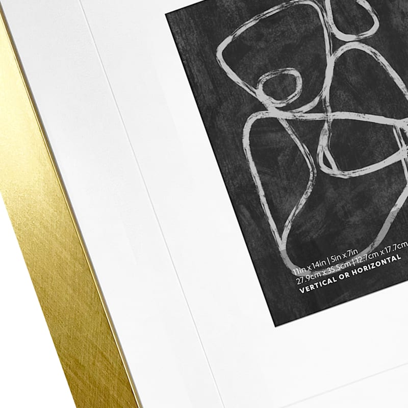 Gold Double Mat Wide Wall Frame, 11x14