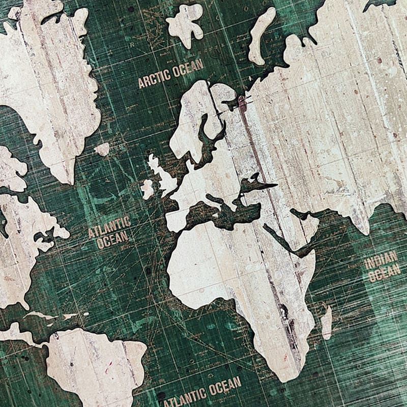 Found & Fable World Map Canvas Wall Art, 36x24