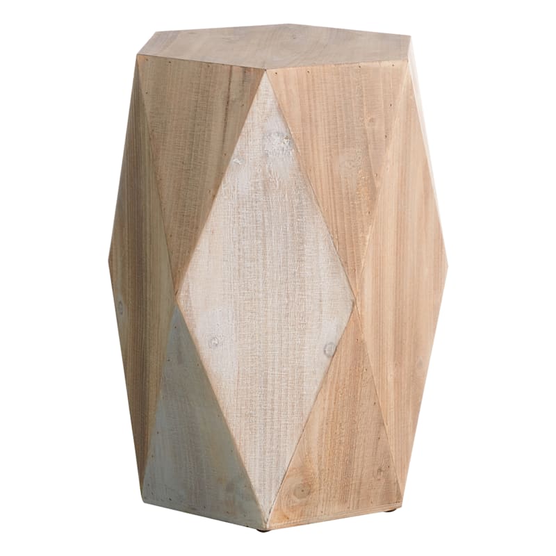 Hexagon wood side table store