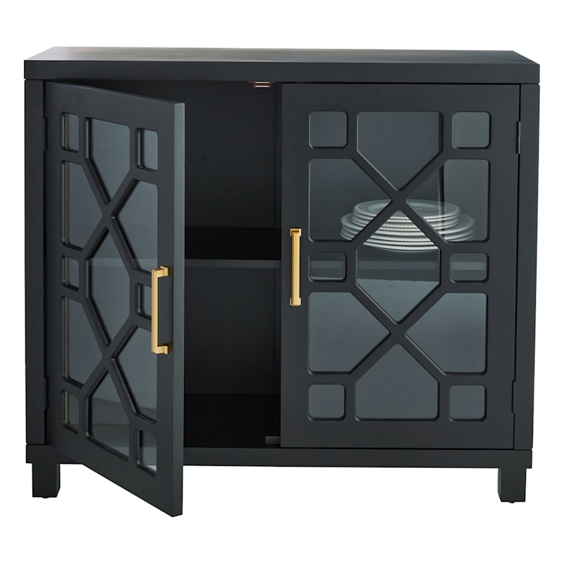 Providence Merrick Black Glass Pane Cabinet | At Home