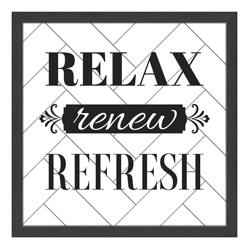 Relax, Renew, Refresh Faux Tile Wall Decor, 16"
