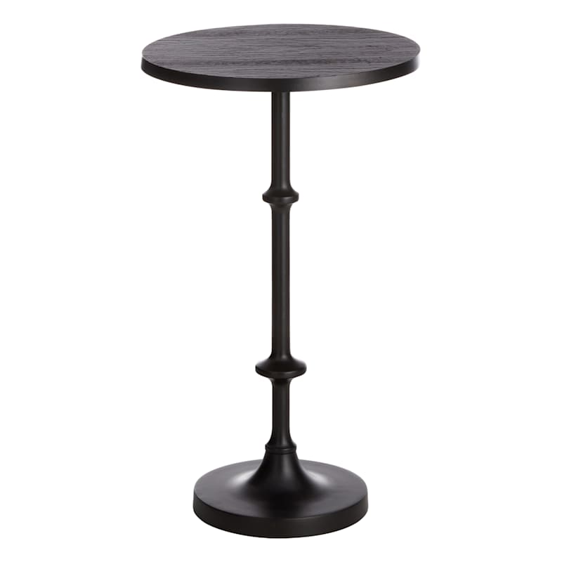 Calvin Black Metal Accent Table, 22"