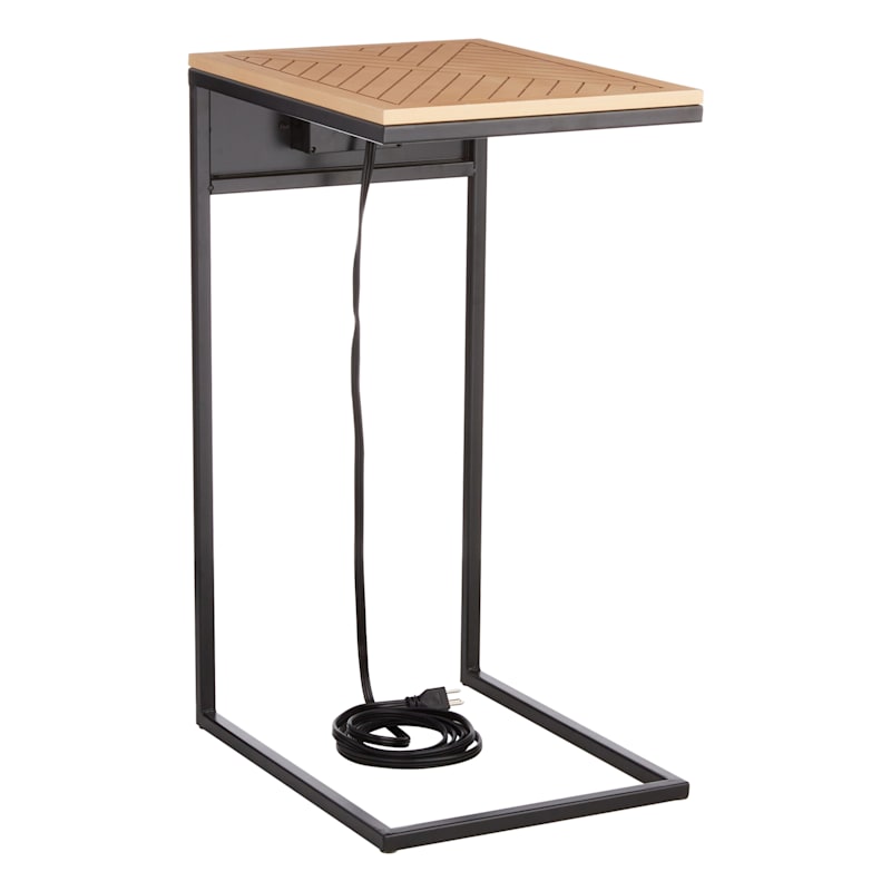 Parquet Wood USB C-Table | At Home