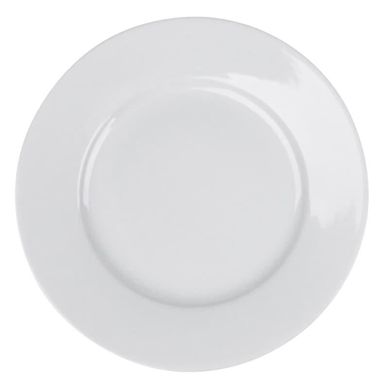 White Porcelain Rim Salad Plate, 8"