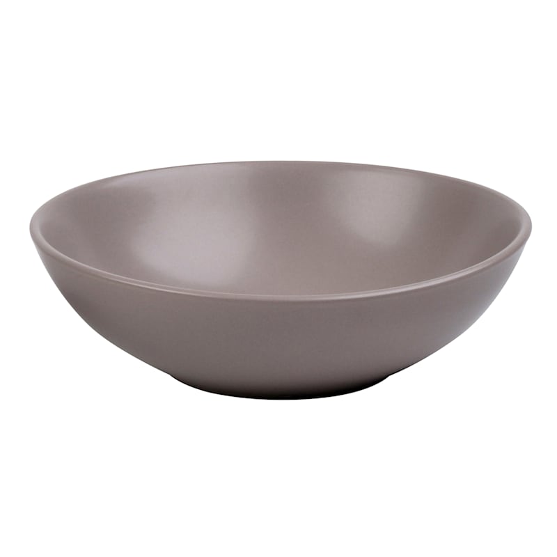 Set of 4 Taupe Stoneware Dinner Bowl, 7"
