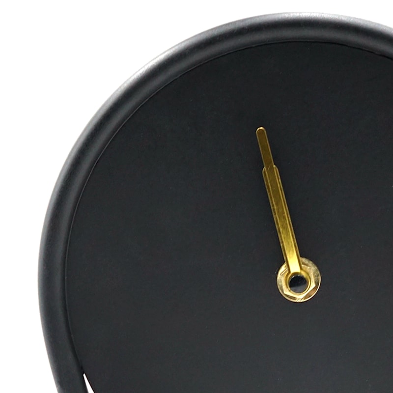 Crosby St. Black Metal Round Desk Clock, 8.8"
