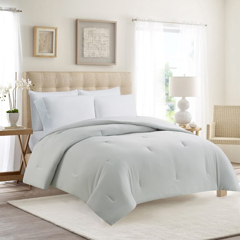 Grey Microfiber Comforter, Full/Queen
